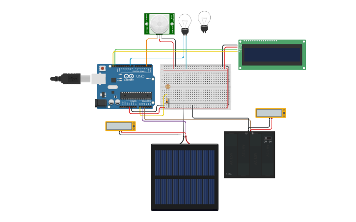Circuit design Solar Smart Streetlight - Tinkercad