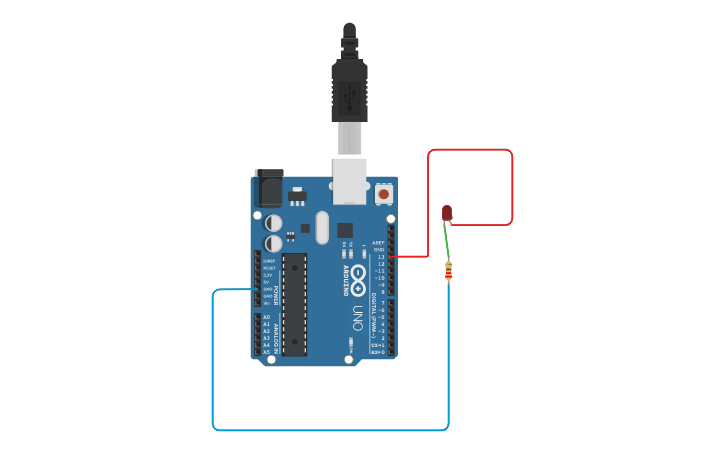 Circuit design 1.LED with Arduino turn on LED for 1 Sec after every 2 sec - Tinkercad