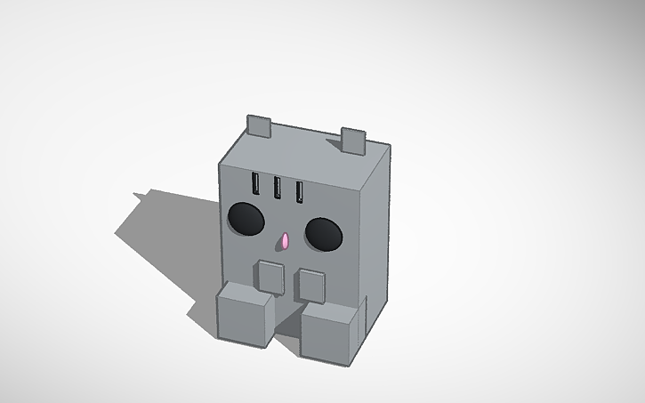 3D design cute cat minecraft - Tinkercad