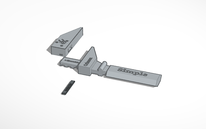 3D design Simple Adjustable wrench prop - Tinkercad