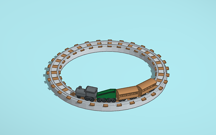 3D design Sim lab train going in a circle - Tinkercad