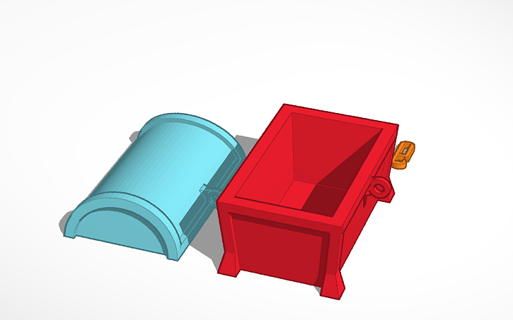 3D design chest with lock - Tinkercad