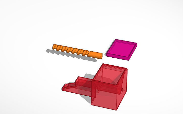 3D design fish feeder with hopper - Tinkercad