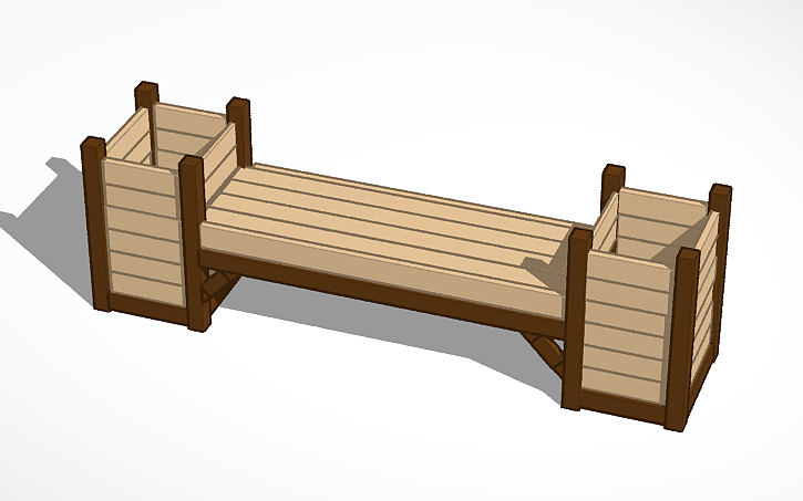3D design Planter Bench - Tinkercad