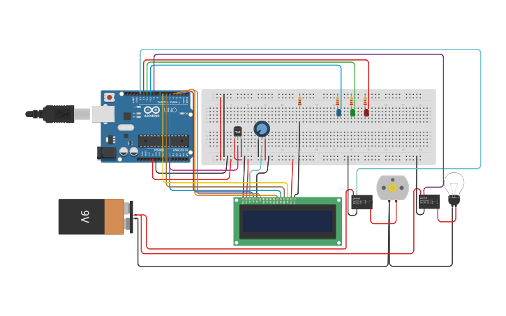 Circuit design Temperature Control with Arduino - Tinkercad
