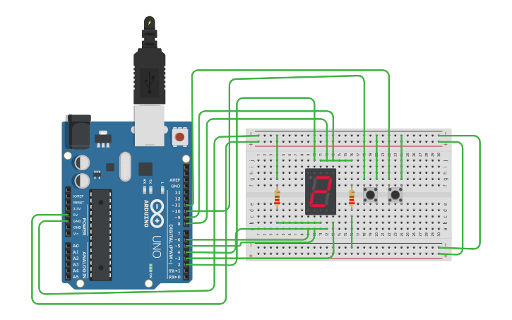 Circuit design Automated Car Parking System - Tinkercad