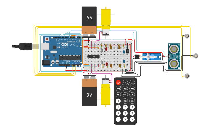 Circuit design Carrinho - Tinkercad
