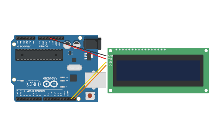 Circuit design LCD(i2c) - Tinkercad