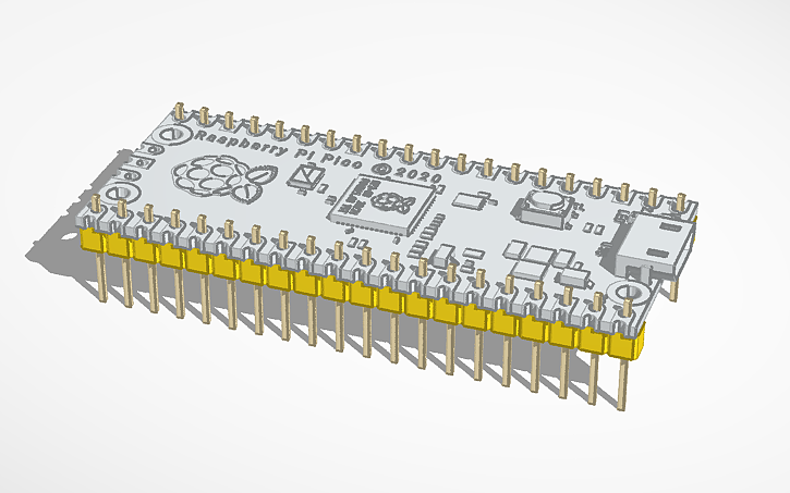 3D design Raspberry Pi: Pico (RP2040) - Tinkercad