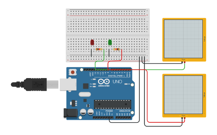 Circuit design 2.2 Interrupt แบบ Output Compare - Tinkercad
