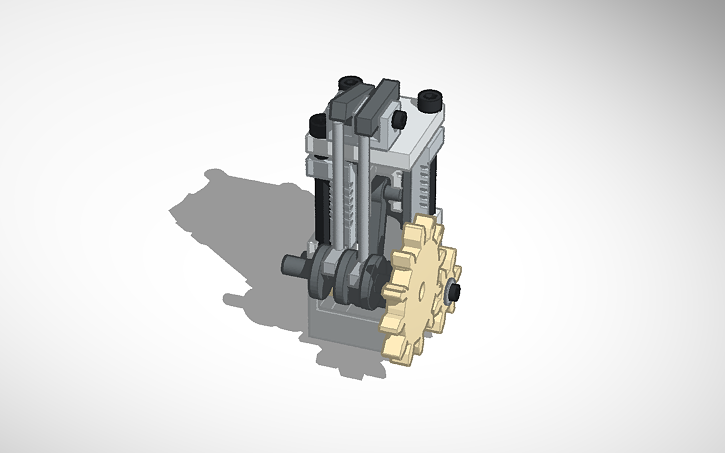 3D design #Engine / 4-Stroke / Pushrod and rockers - Tinkercad