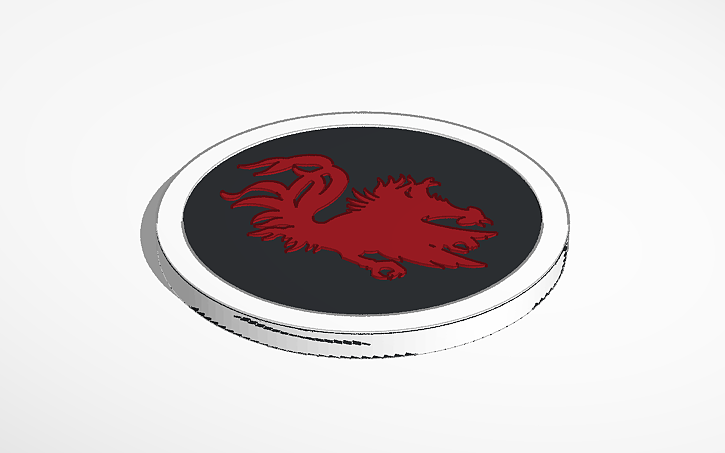 3D design Gamecock Golf Ball Marker - Tinkercad