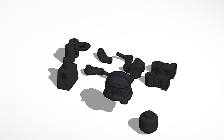 3D design pilot stormtrooper minifigure full - Tinkercad