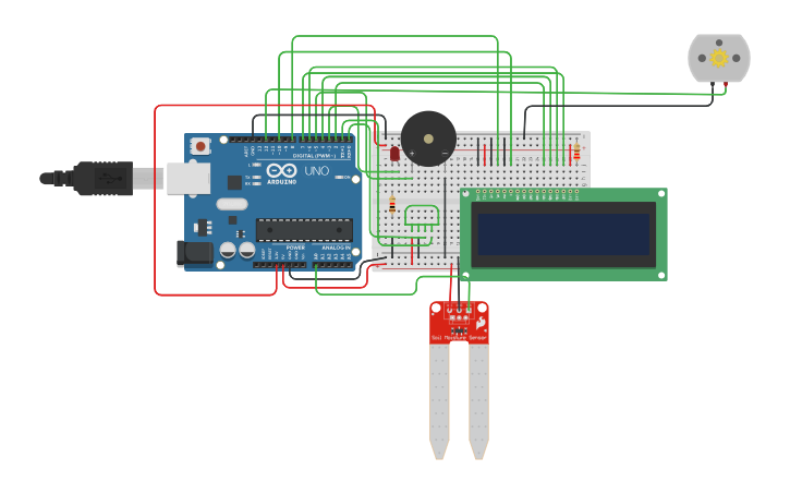 Circuit Design Irrigation Water Monitoring System Tinkercad