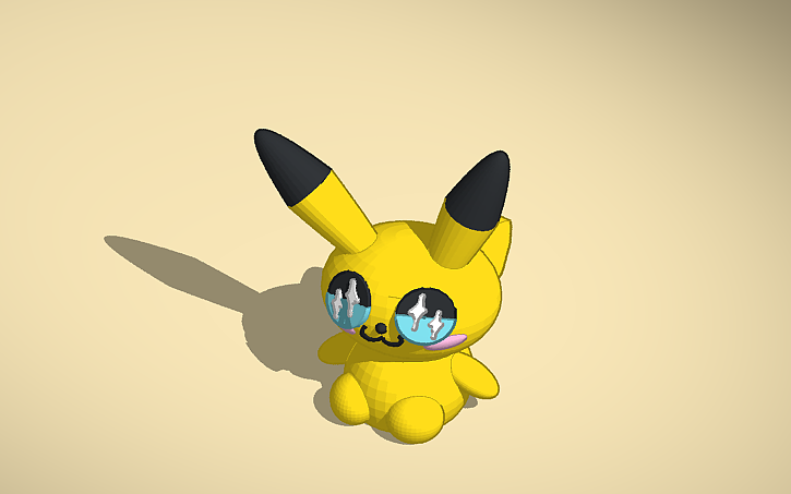 3D design Pikachu - Tinkercad