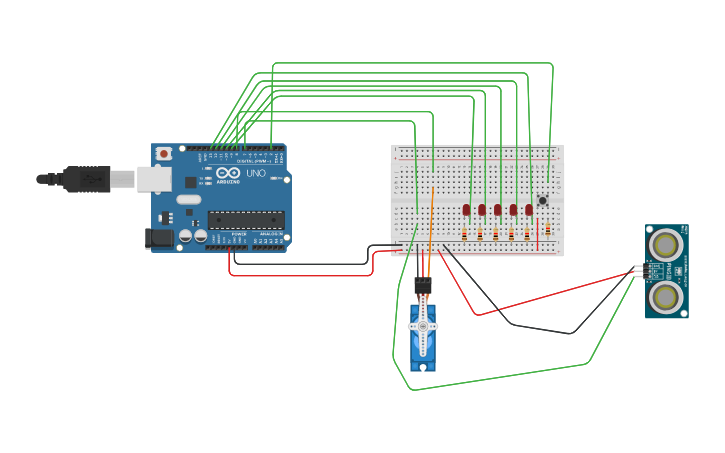 Circuit design estacionamento - aula 15 - Hugo Cattoni - 1 - Tinkercad