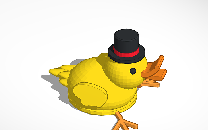 3D design rubber duck with hat - Tinkercad