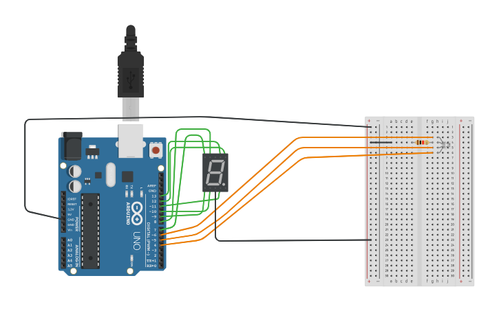 Circuit design traffic light using rgb led - Tinkercad