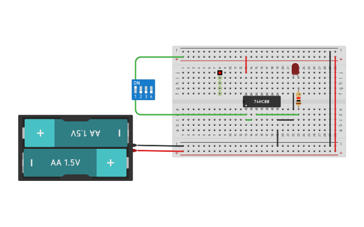 Circuit design NOT Gate - Tinkercad