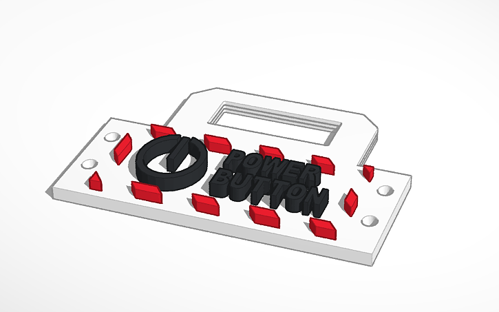 3D design FTC Power Button Label - Tinkercad