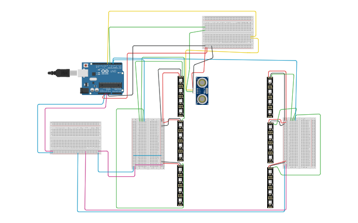 Circuit design Automatic Corridor Lighting System - Tinkercad