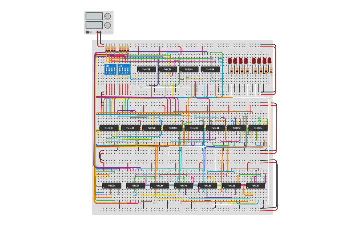 Circuit design Final 4 bit multiplier - Tinkercad