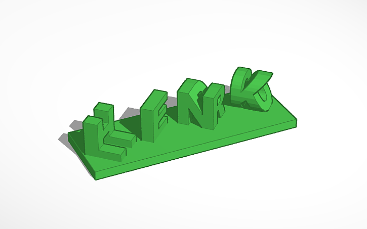3D design Link+Hero Anamorphic Text - Tinkercad