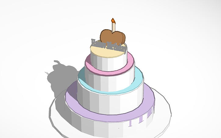 3D design birthday cake - Tinkercad