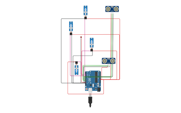 Circuit design Road Crossing Project - Tinkercad