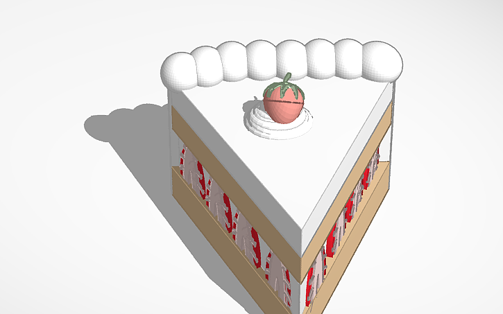 3D design A Slice Of Strawberry Shortcake - Tinkercad