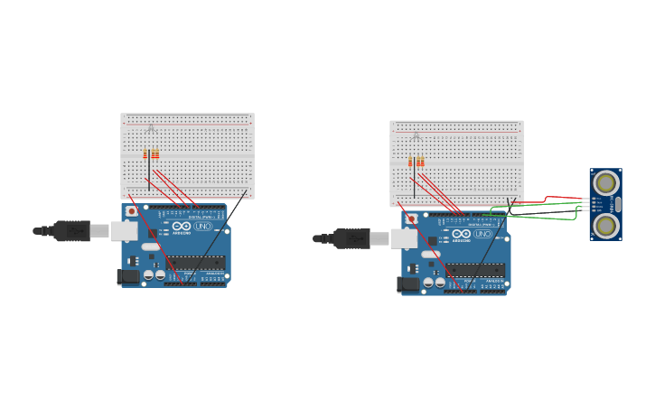 Circuit Design Distance Sensor Tinkercad