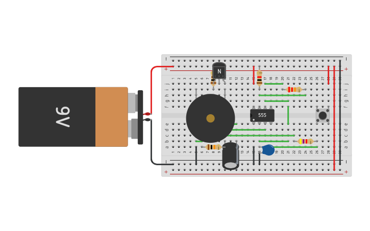 Circuit design Tone Burst - Tinkercad