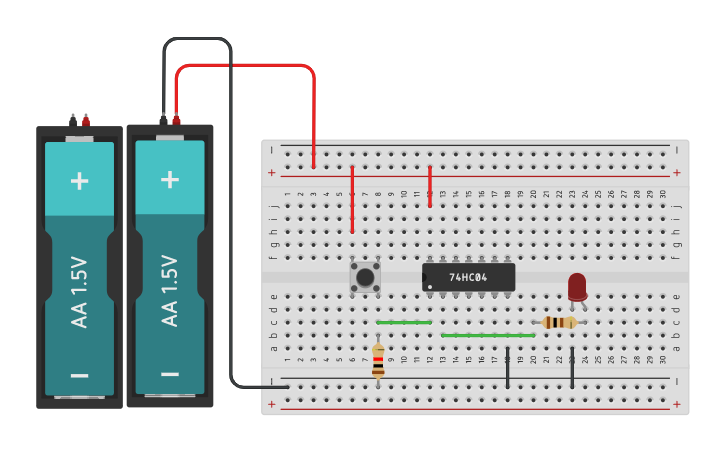 Circuit design NOT Gate Circuit - Tinkercad