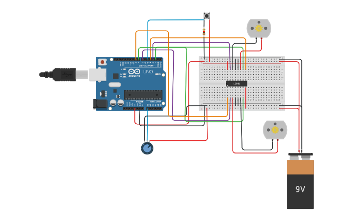 Circuit design mini projet arduino - Tinkercad