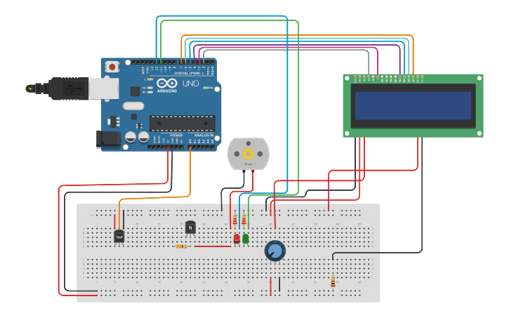 Circuit design Smart Plant Watering System - Tinkercad
