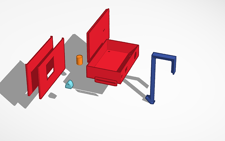 3D design jill water solar charger box & lid holder - Tinkercad
