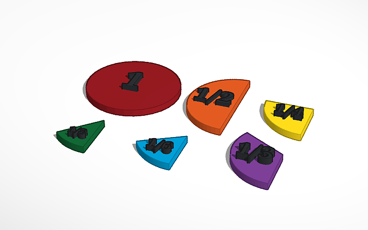 3D design Circle Fractions - Tinkercad