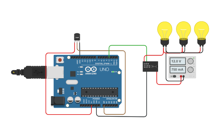 Circuit design Relay Module - Tinkercad