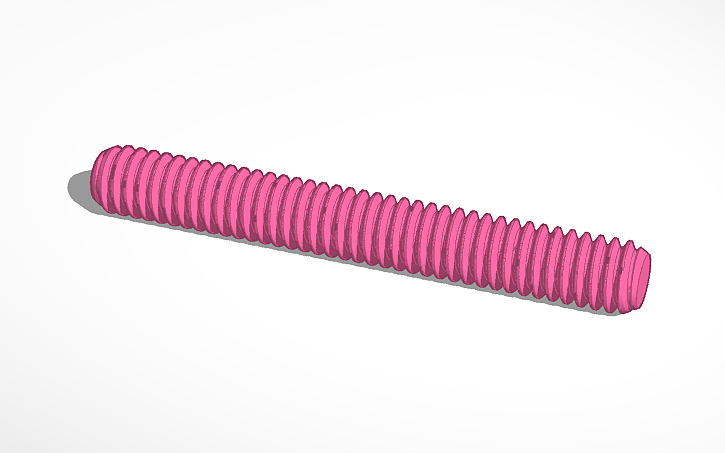 3D design 1/4-20 threaded rod, 2" length - Tinkercad