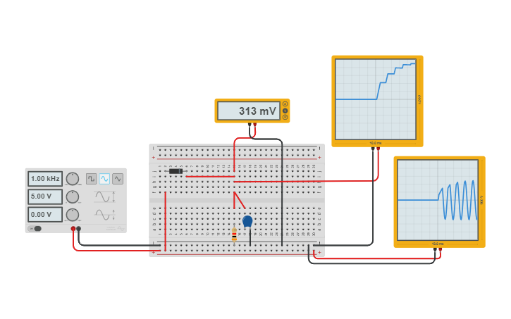 Circuit Design Filtered Half Wave Rectifier Tinkercad