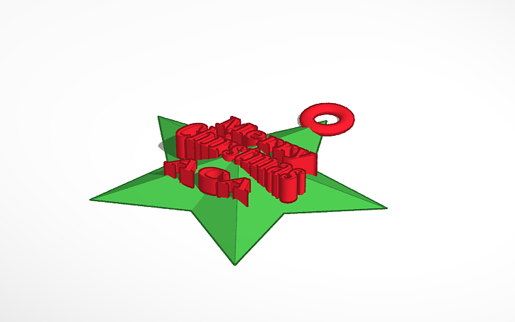 3D design Merry Christmas Ornament - Tinkercad