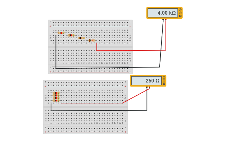 Circuit design Resistor series and parallel - Tinkercad