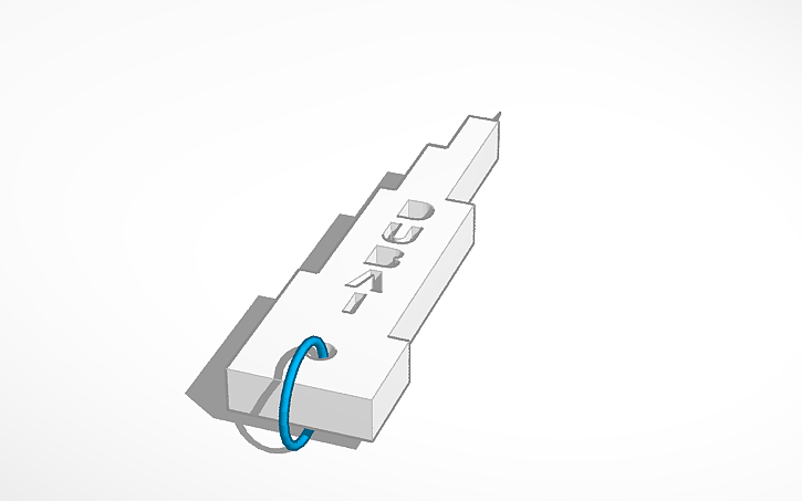 3D design Keychain in the shape of Burj Khalifa - Tinkercad