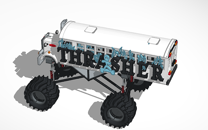 3D design thrasher monster bus - Tinkercad