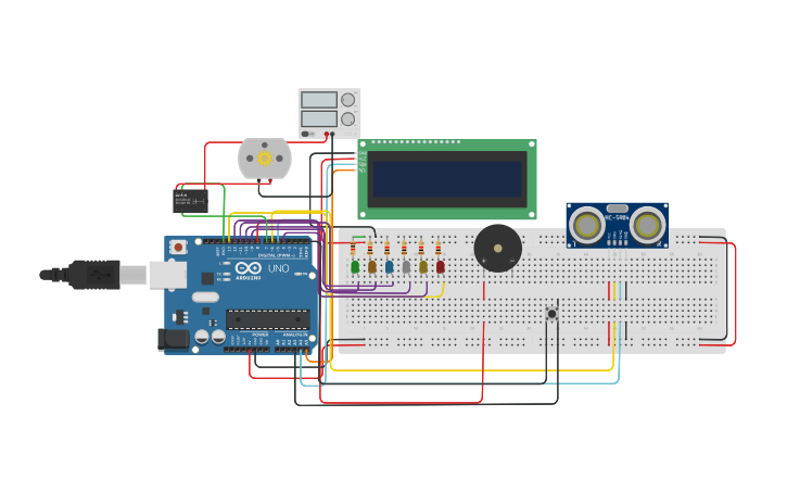 Circuit Design Water Level Monitoring And Management Tinkercad