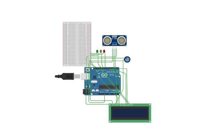 Circuit design traffic light control - Tinkercad