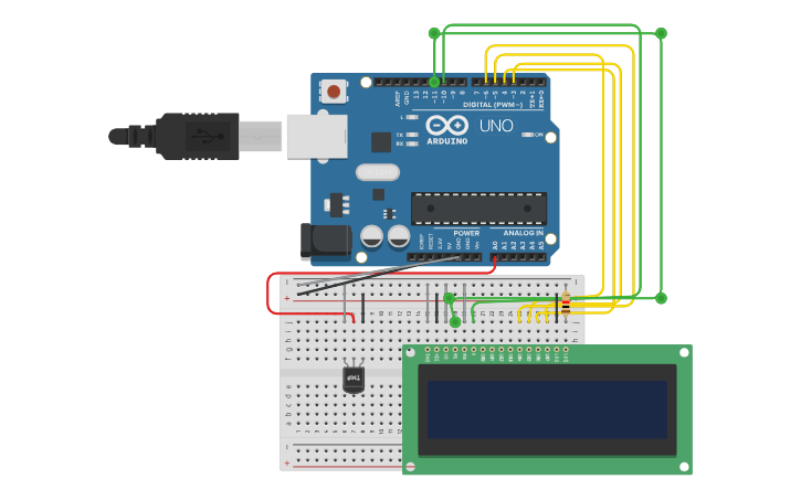 Circuit design THERMOMETER - Tinkercad
