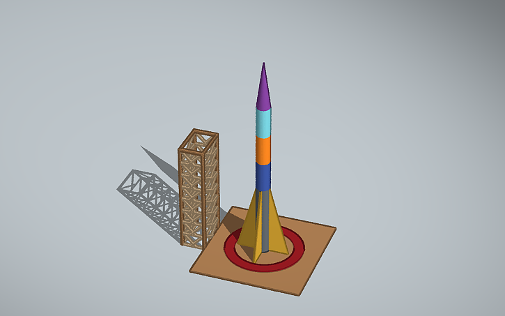 3D design 1:1 Model Rocket - Tinkercad