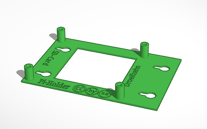 3D design Wallmount for Raspberry Pi (not Zero) - Tinkercad