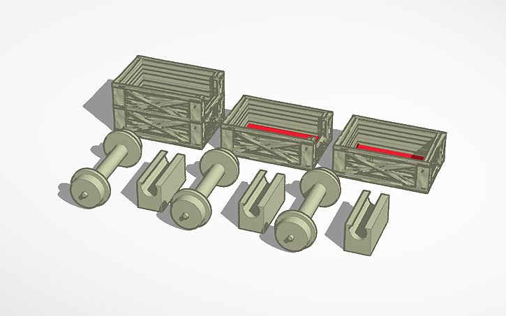 3D design HO Scale Wood Box Trailers - Tinkercad